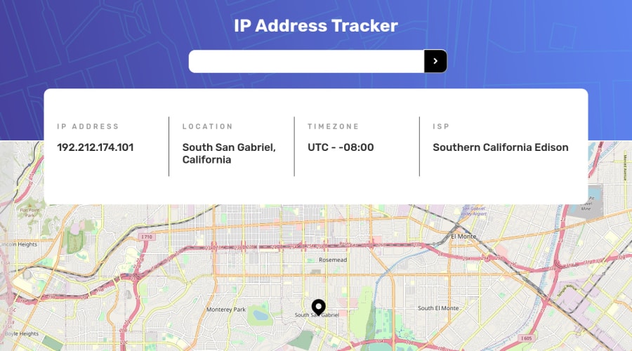 Frontend Mentor Responsive Ip And Domain Tracker App With React