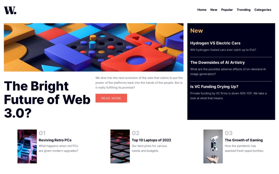 Frontend Mentor News Homepage With Reactjs Vite Coding Challenge