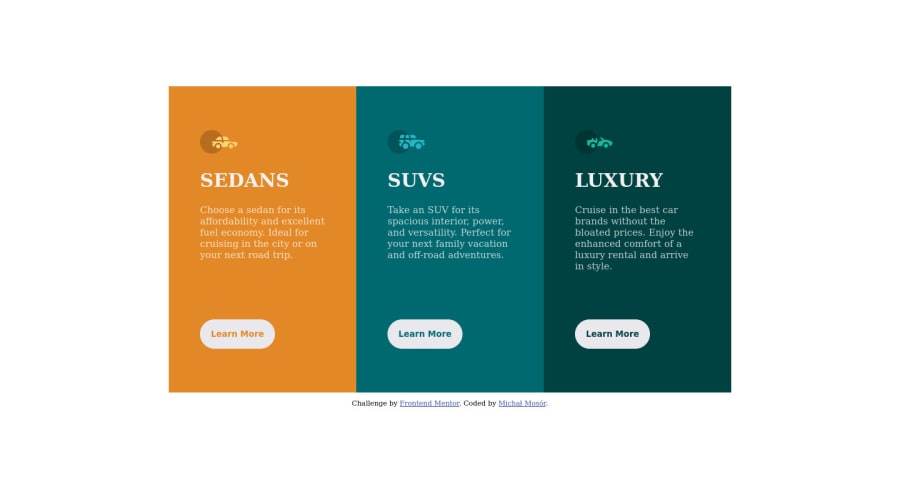 Frontend Mentor 3 Column Preview Card Component By Misiaczekooo Coding Challenge Solution