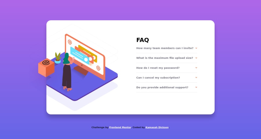 Frontend Mentor Responsive Faq Accordion Secion Made With Css Grid And Css Flexbox Coding