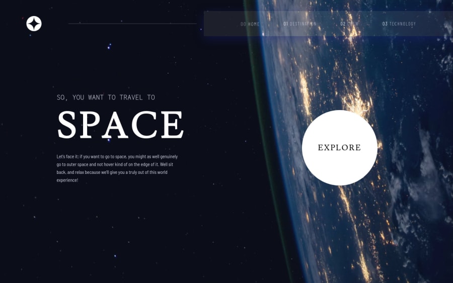 Frontend Mentor Space Tourism Coding Challenge Solution