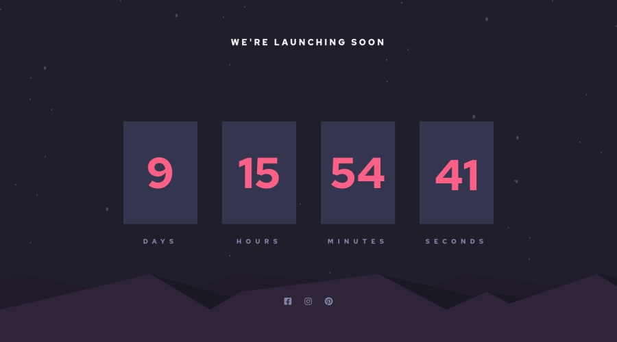 Frontend Mentor Launch Countdown Timer Coding Challenge Solution