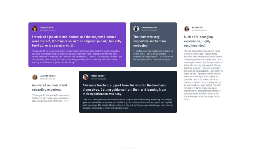 Frontend Mentor Responsive Testimonials Grid Section With Css Flexbox