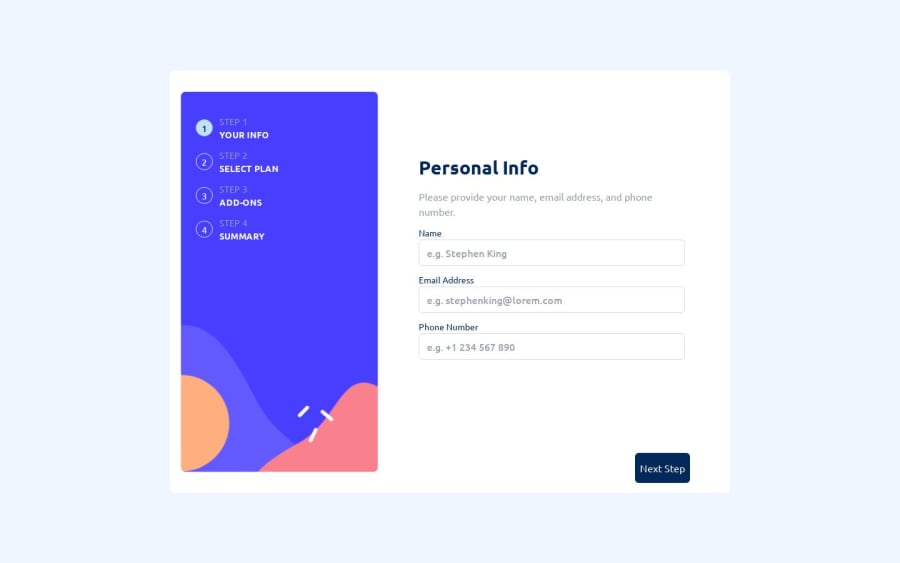 Frontend Mentor Multi Step Form With React Coding Challenge Solution