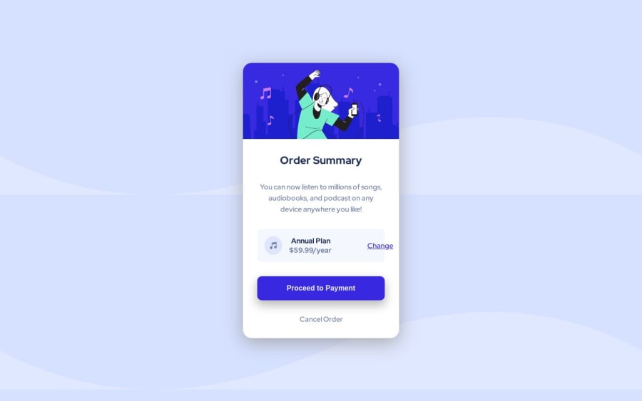Frontend Mentor Order Summary Component Using Html And Css Coding Challenge Solution