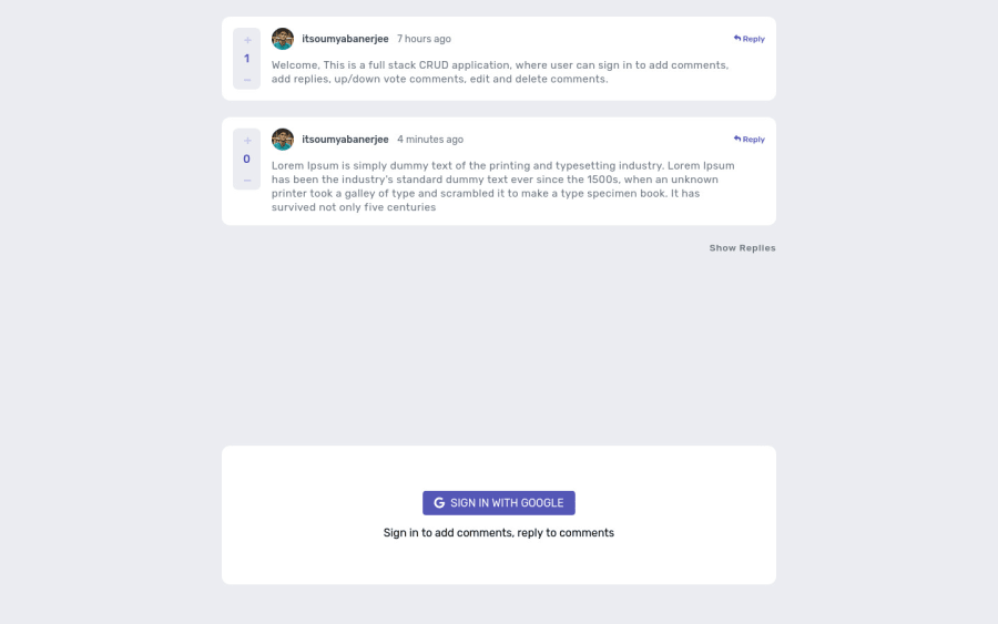 Frontend Mentor Interactive Comments Section Using React And Firebase Coding Challenge Solution