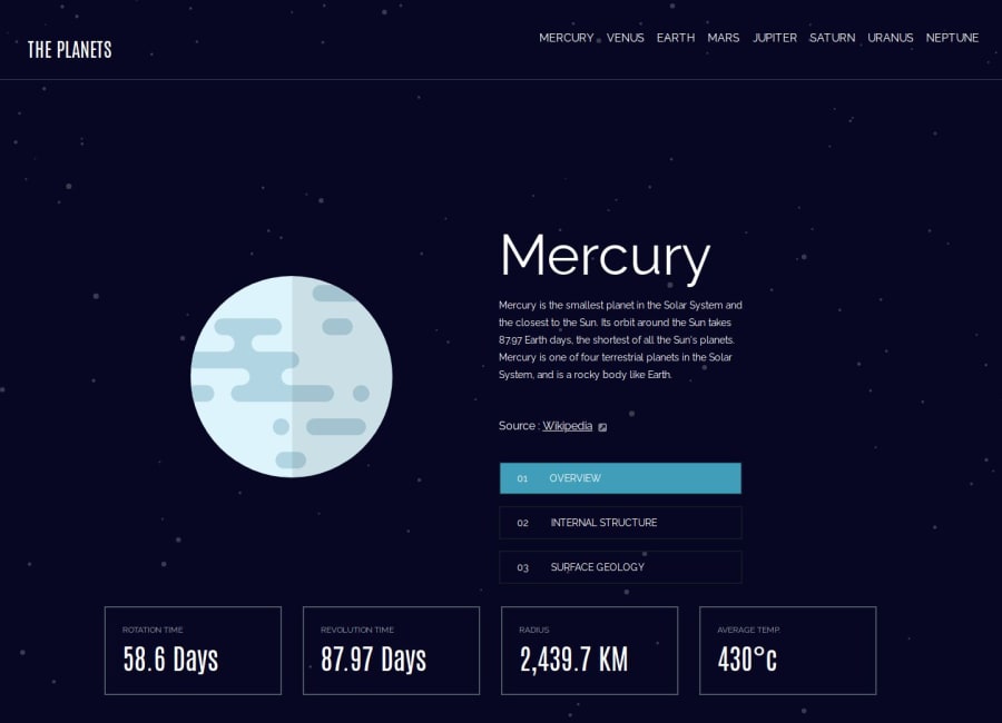 Frontend Mentor Planet App Using Nextjs And Tailwindcss Coding