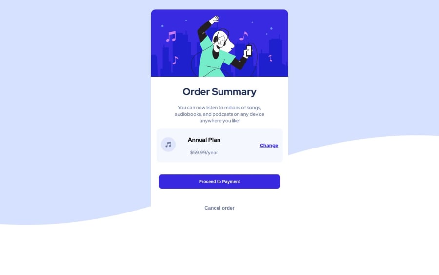 Frontend Mentor Order Summary Component Using Html And Css Coding Challenge Solution