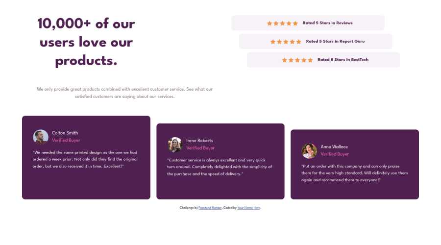 Frontend Mentor Responsive Social Proof Section Using Bootstrap And Flexbox Coding Challenge