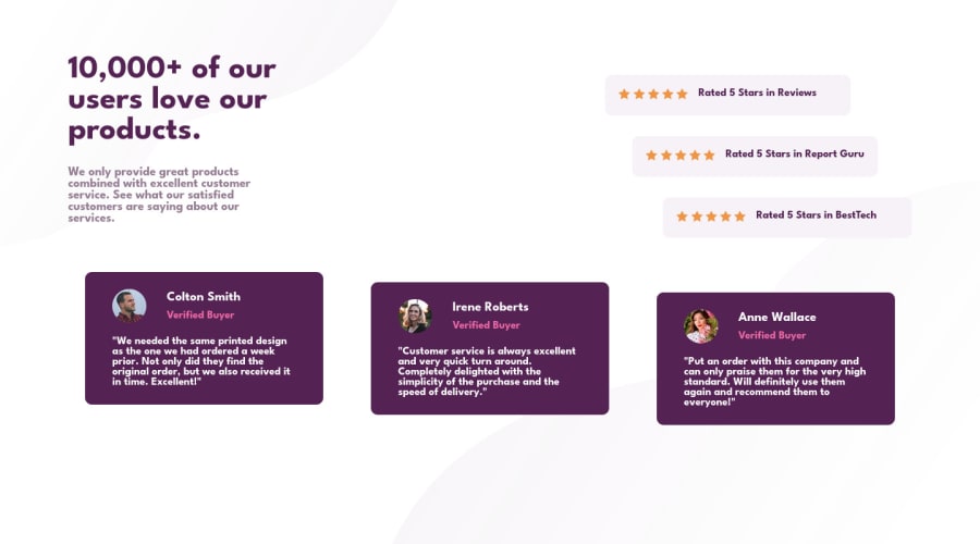 Frontend Mentor Flexbox Coding Challenge Solution