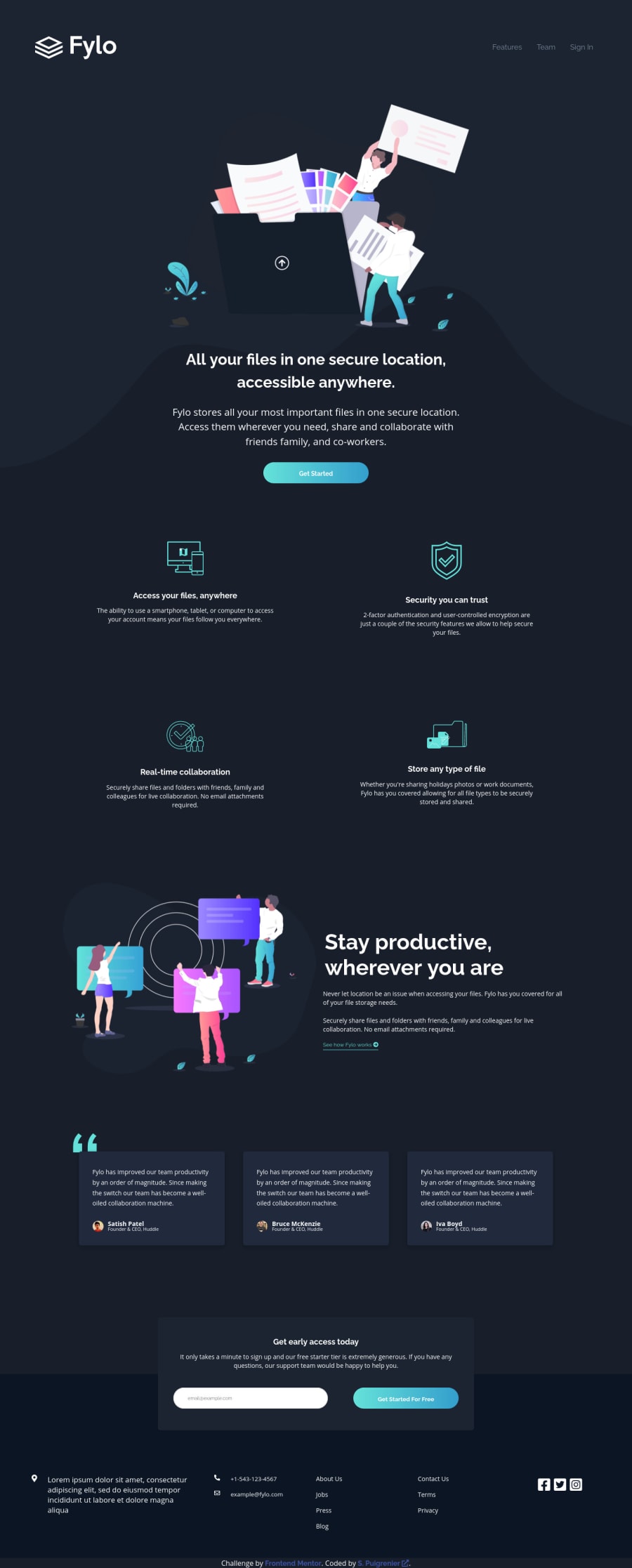 Frontend Mentor Fylo Responsive Using Html And Css Coding Challenge Solution