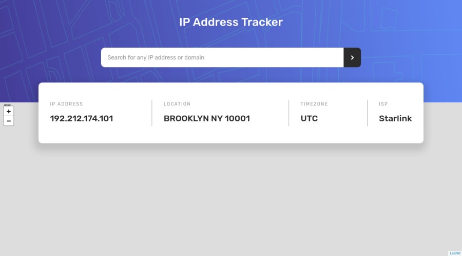 Frontend Mentor Smooth Ip Tracker Powered By Leafletjs And Ipify
