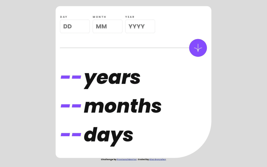 Frontend Mentor Age Calculator App With Javascript Validation Coding Challenge Solution