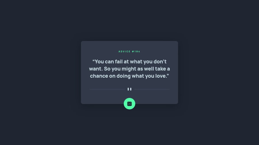 Frontend Mentor Advice Generator Reactjs Coding Challenge Solution