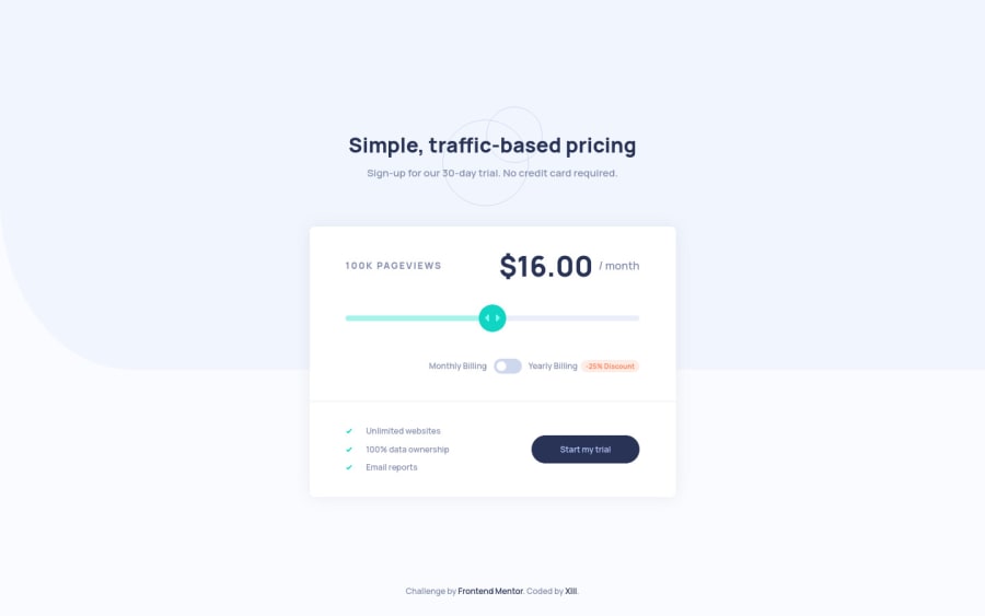 Frontend Mentor Interactive Pricing Component Html Sass Js Gsap