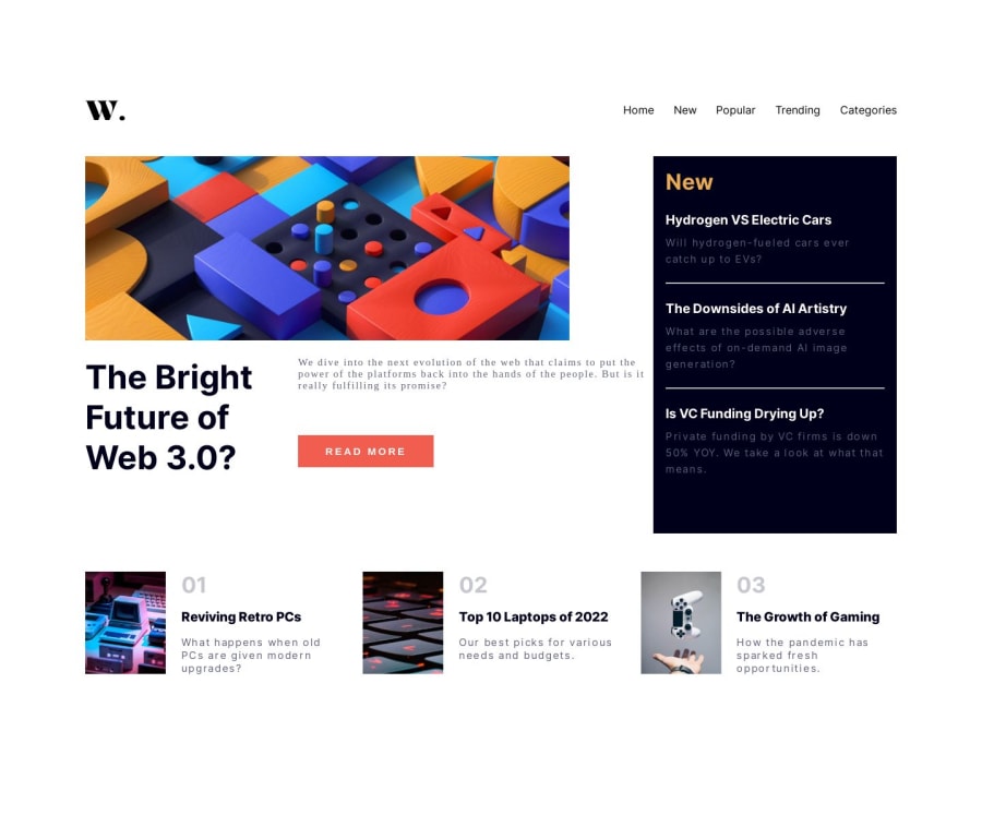 Frontend Mentor News Homepage Using Html Css Js Coding Challenge