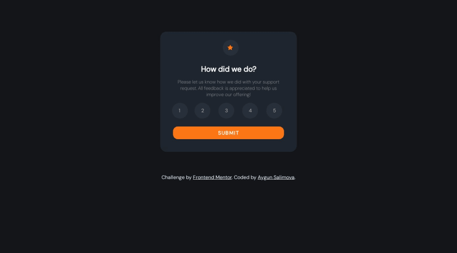 Frontend Mentor Responsive Interactive Rating Component Using Css And