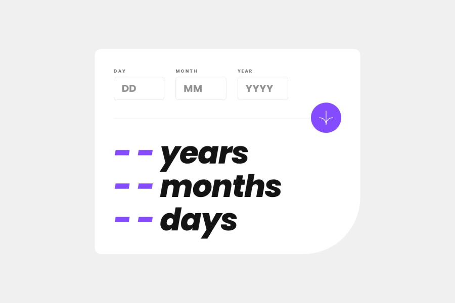 Frontend Mentor Age Calculator Using Typescript React And Tailwindcss Coding Challenge Solution