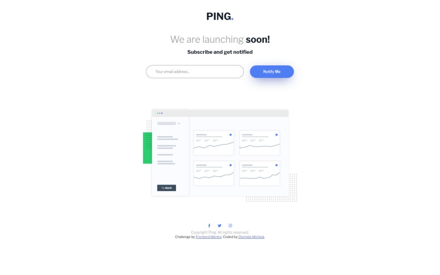 Frontend Mentor Ping Coming Soon Page Using Html Css And Javascript Coding Challenge Solution