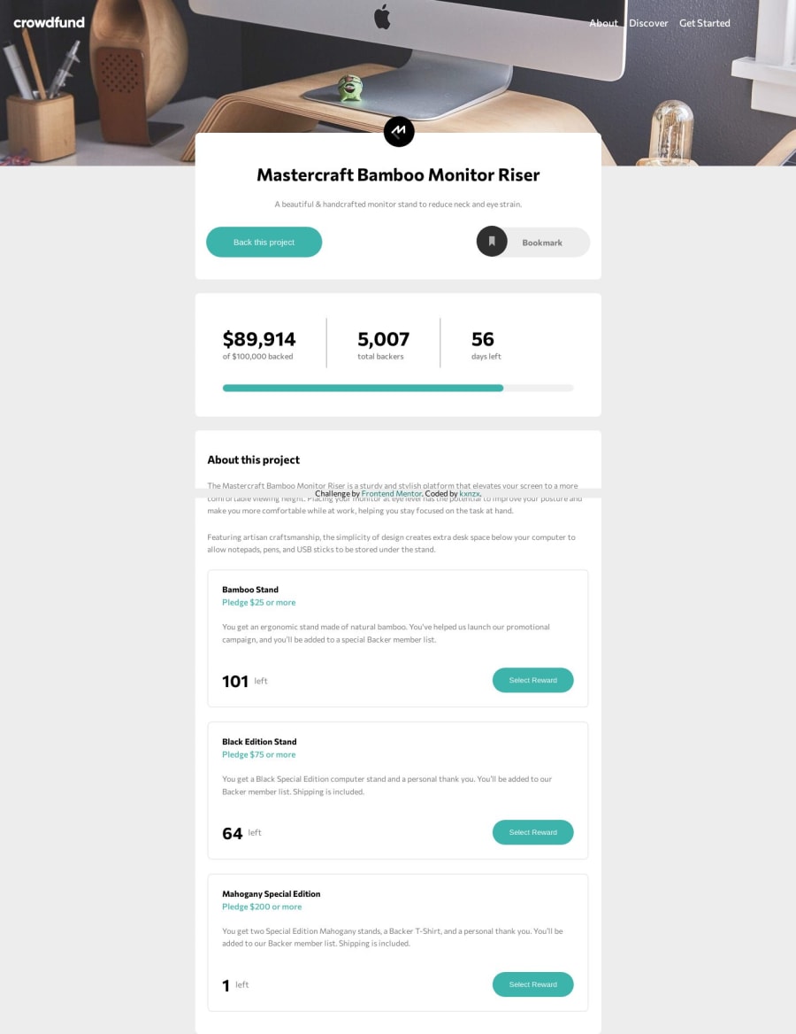 Frontend Mentor Crowdfunding Product Page With Vanilla Js Coding