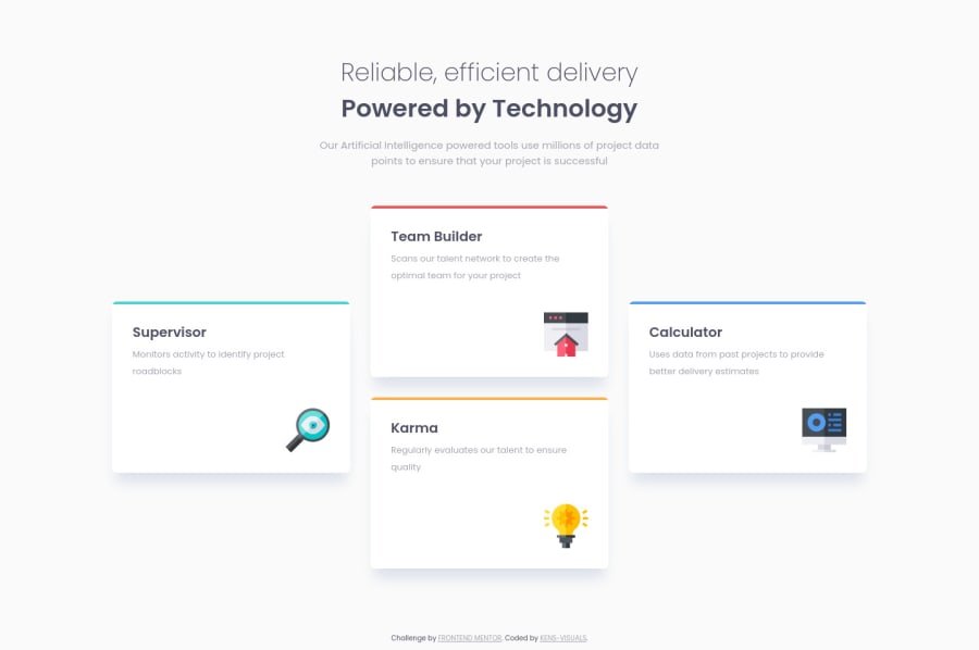 Frontend Mentor Four Card Feature Section With Css Flexbox Css Grid