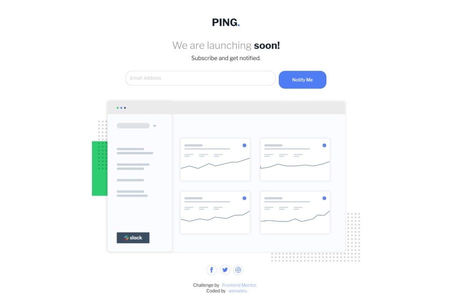 Frontend Mentor Ping Coming Soon Using Html Css And Js Coding Challenge Solution