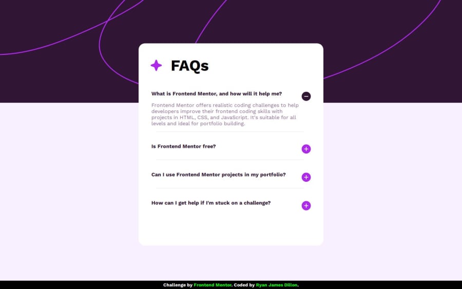 Frontend Mentor Faq Accordion Coding Challenge Solution