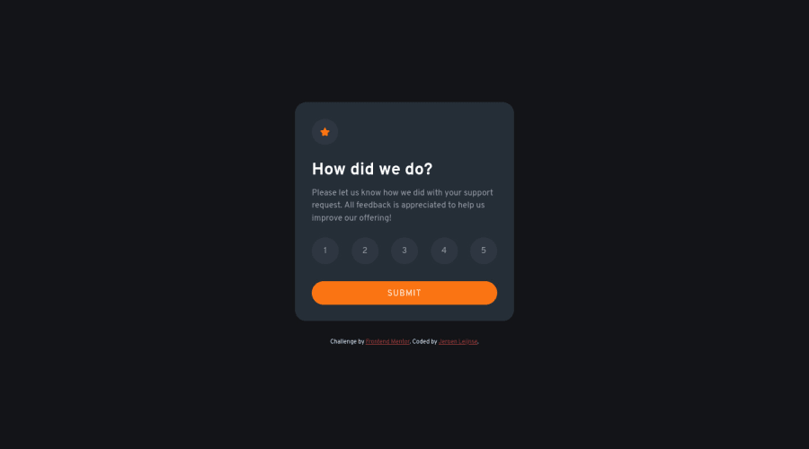Frontend Mentor Interactive Rating Component Using Html Css Flexbox And Javascript Coding
