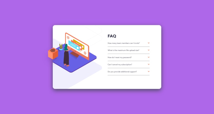 Frontend Mentor Mobile First Faq Accordion Card Challenge Hub Using
