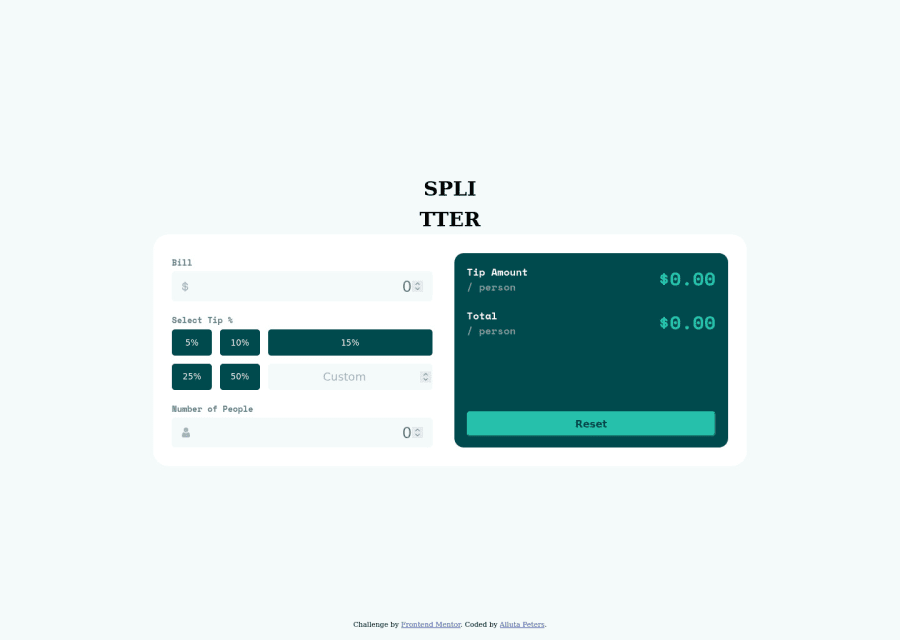 Frontend Mentor Tip Calculator Solution Example Using Css Flexbox Coding Challenge Solution