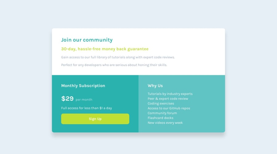 Frontend Mentor Responsive Price Grid Component Coding Challenge Solution