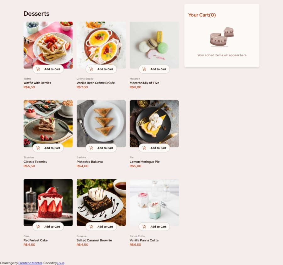 Frontend Mentor Site De Venda De Sobremesas Feito Com Html Css E Javascript Coding Challenge