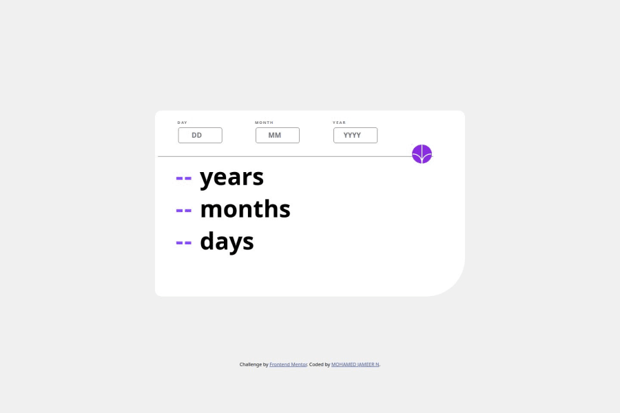 Frontend Mentor Age Calculator Coding Challenge Solution