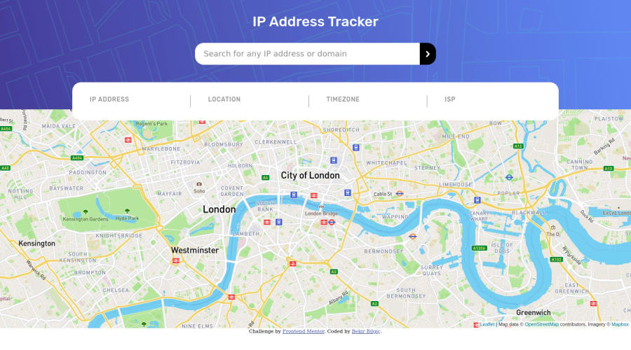 Frontend Mentor Ip Tracker Coding Challenge Solution
