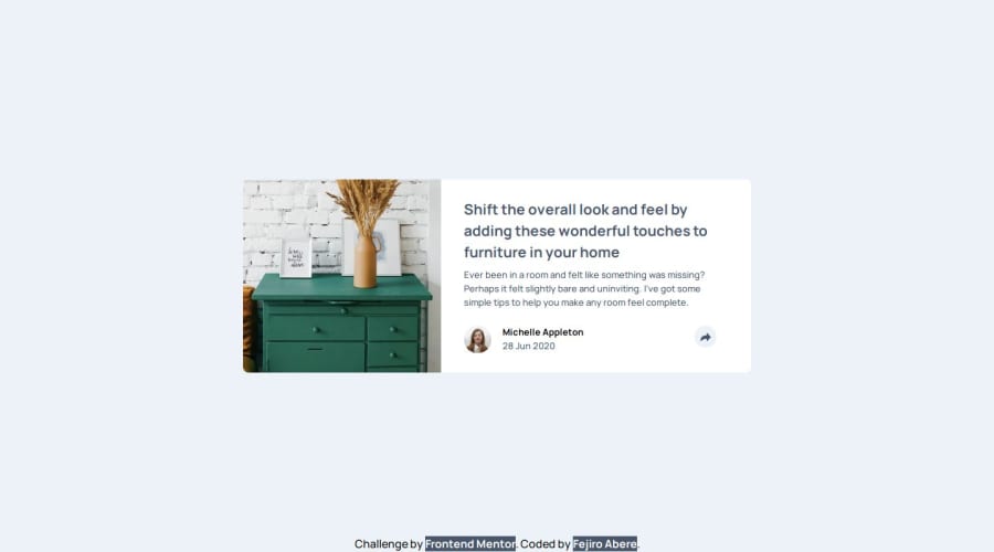Frontend Mentor Article Preview Component Tailwindcss Coding Challenge Solution