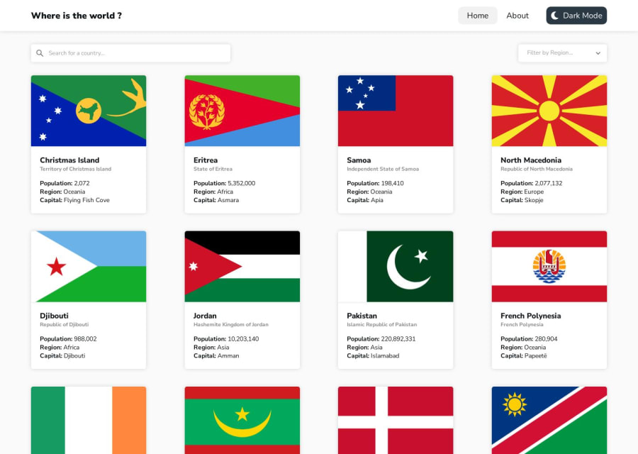 Frontend Mentor Rest Countries Api Using Reactjs React Routers And