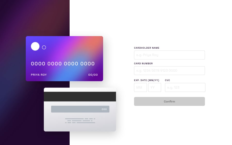 Frontend Mentor Interactive Card Details Form Using React Coding