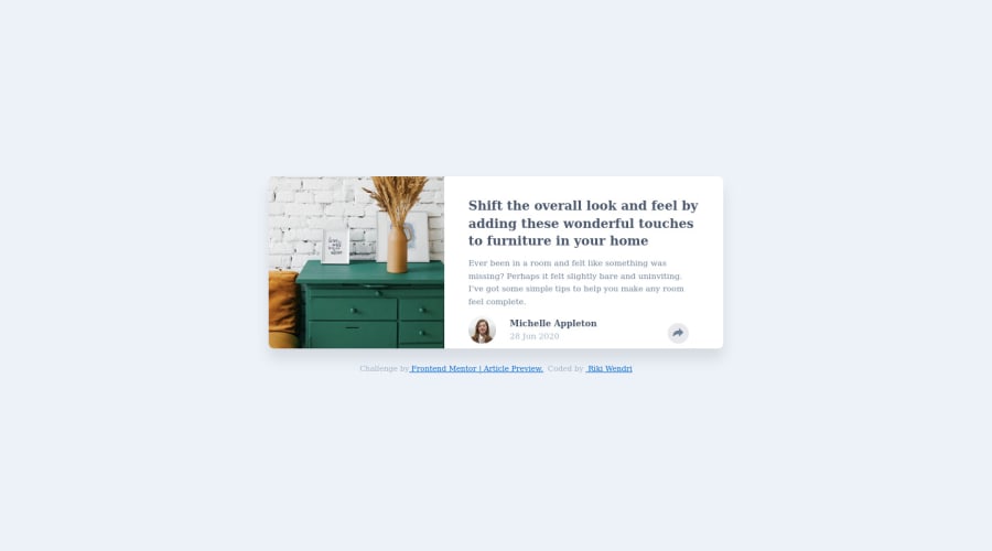 Frontend Mentor Article Preview Using React Styled Components Coding
