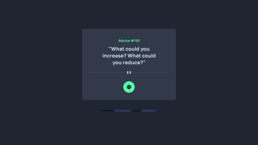 Frontend Mentor Advice Generator Using Html Css And Javascript