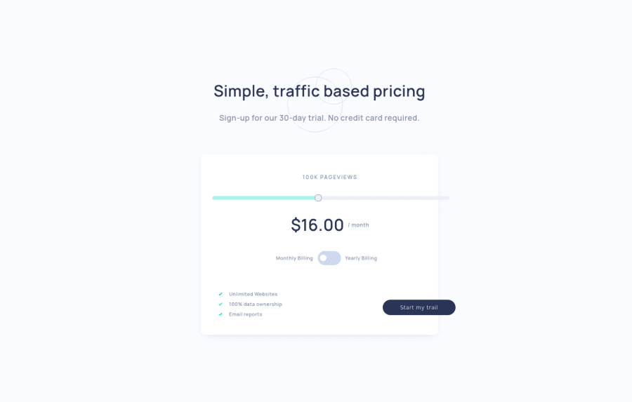Frontend Mentor Pricing Component Using Html Css And Javascript Coding Challenge Solution