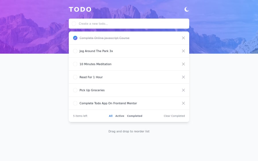 Frontend Mentor Todo App With Reactjs And Tailwind Css Coding Challenge Solution