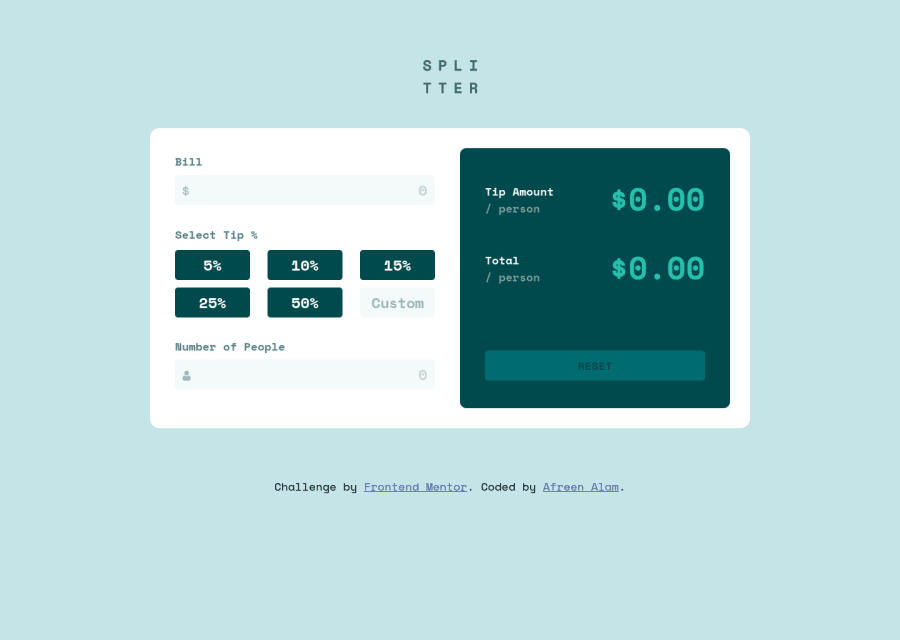 Frontend Mentor Tip Calculator App Using Html Css And Javascript Coding Challenge Solution
