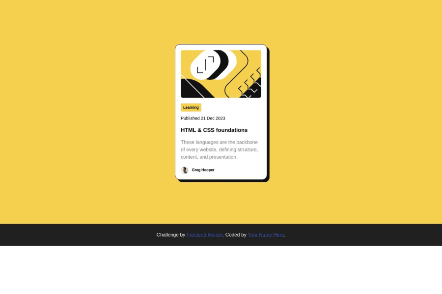 Frontend Mentor Blog Preview Card Coding Challenge Solution