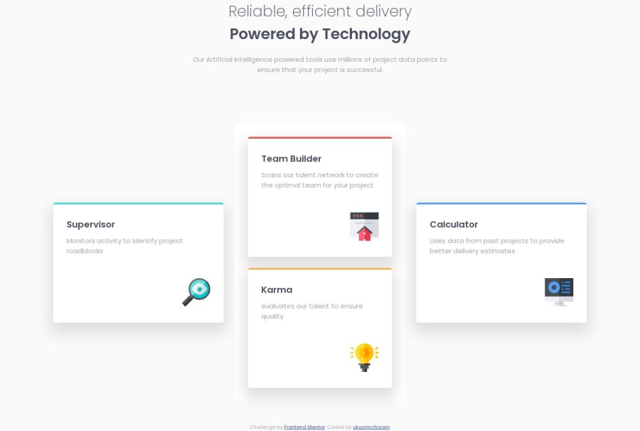 Frontend Mentor Four Card Feature Section Solution Using Html And Css Coding Challenge Solution