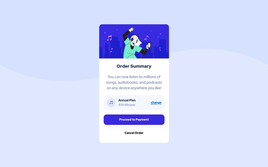 Frontend Mentor Order Summary Component With Html And Css Coding Challenge Solution