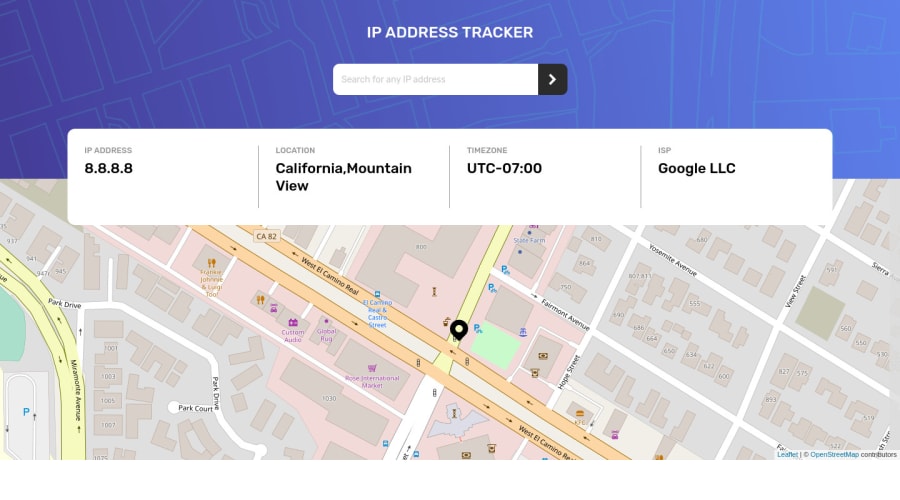 Frontend Mentor Ip Address Tracker Using Reactjs React Leaflet