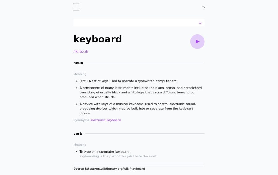 Frontend Mentor Responsive Dictionary App Made With Nextjs Reactjs