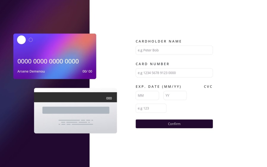 Frontend Mentor Interactive Card Details Made With Html Css Javascript Coding Challenge Solution