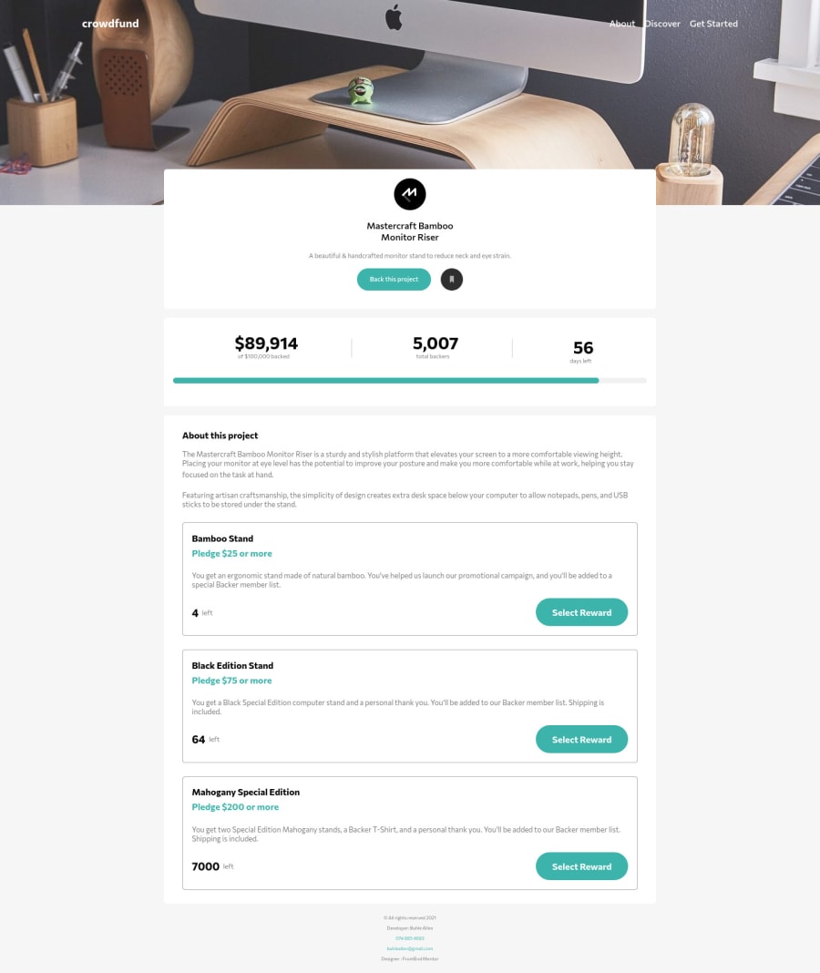 Frontend Mentor Crowdfund Product Page Using Html Css Flexbox And Vanilla Javascript Coding
