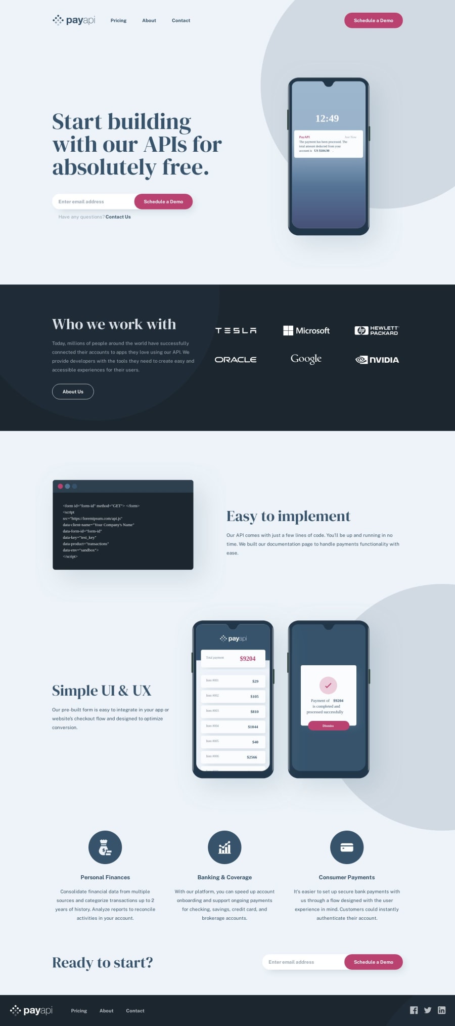 Frontend Mentor Pay Api Static Site Built With No Frameworkssome Typescript Coding Challenge